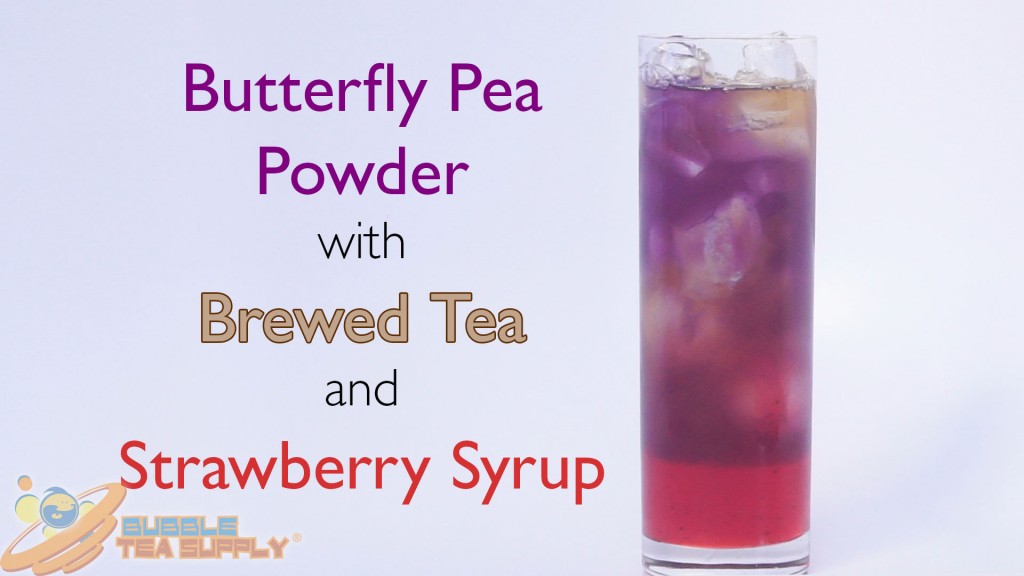 How to Make a Butterfly Pea with Brewed Tea and Strawberry Syrup Drink ...